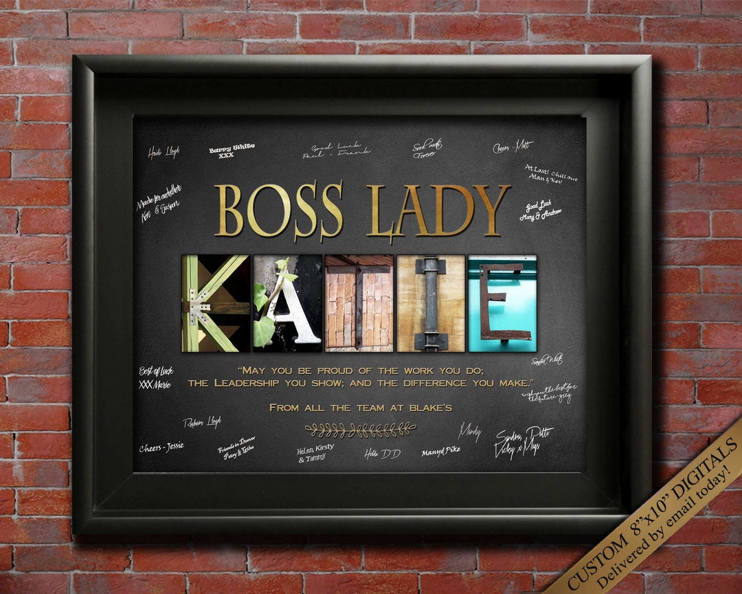 Like a Boss Day Gift Helluva Boss Lady Boss Man Leaving Office Wall Art ...