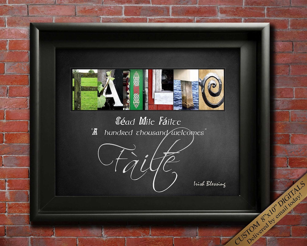 Failte Quote Made in Ireland Gift, Irish Blessing St. Patrick's Celtic ...