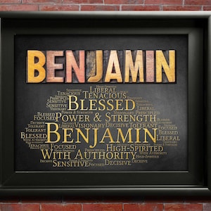 First Name Meaning Boy Name Art Gift Benjamin Beau Ben Beckett Blake Bo ...