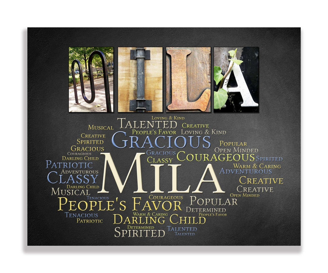 Mila Name Sign Michael Wall Art Décor Personalized Gift Typography ...