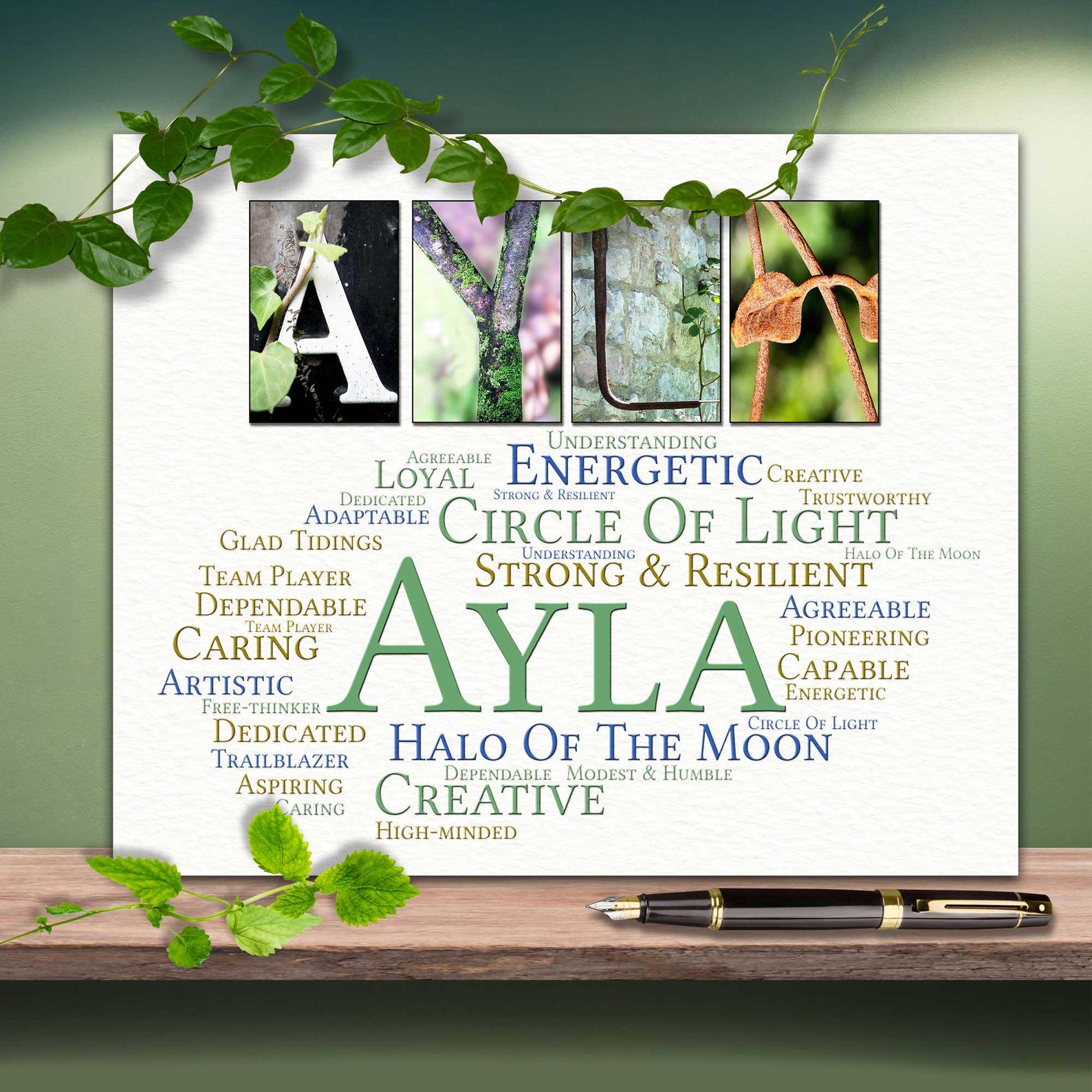 Names Beginning With A Sign Wall Art Personalized Gift Print Name ...