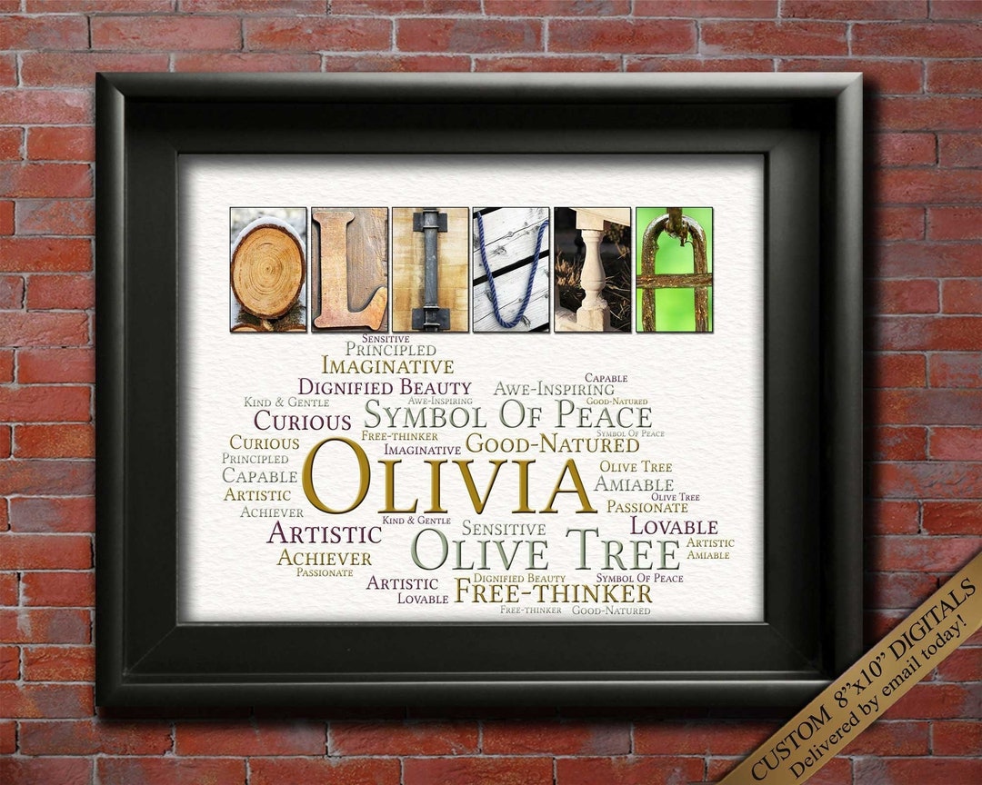 Olivia Name Sign Wall Art Décor Personalized Gift Typography Poster ...