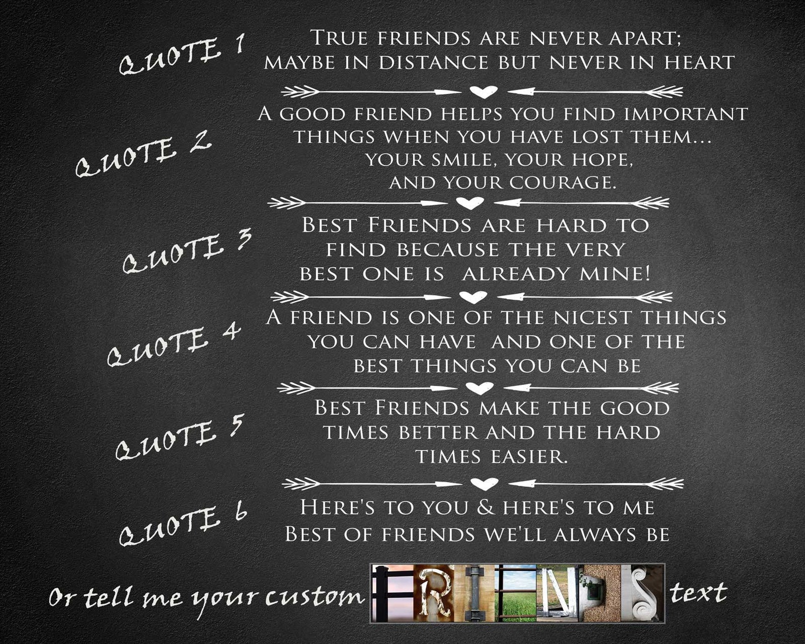 Friends Quote Gift Friendship Quote Gift for a Friend - Etsy
