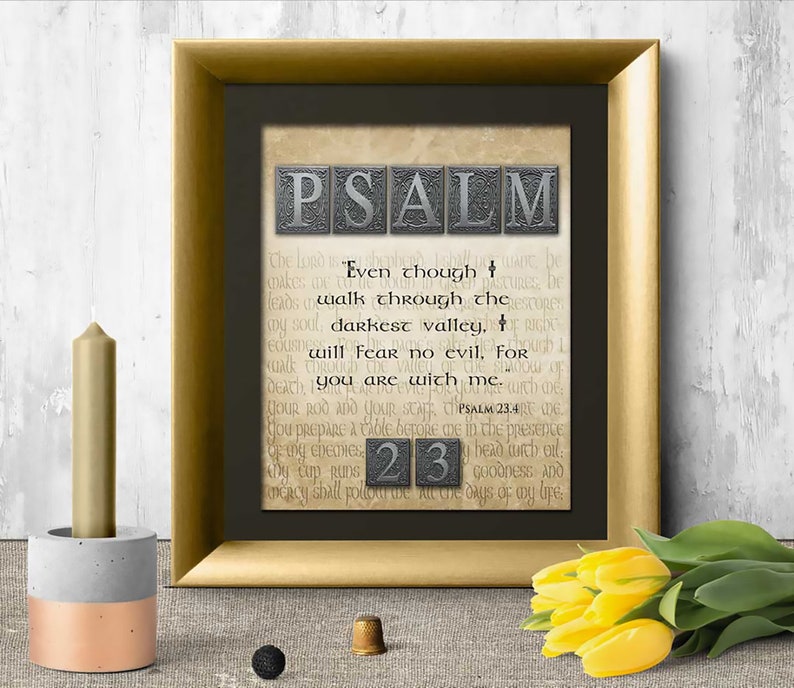 Bible Quote Psalm 23 Death of Parent Gift Loss of Mother Father Loved ...