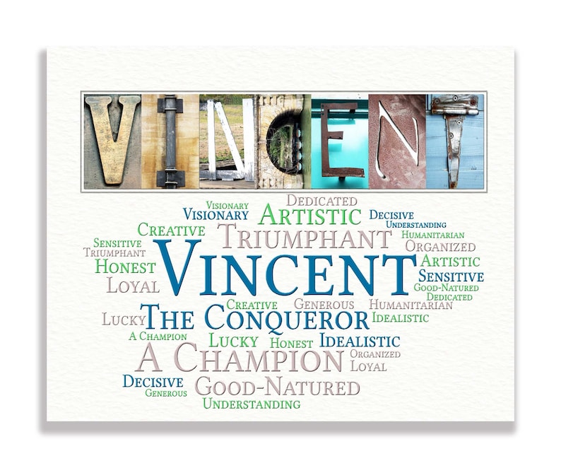 Name Origin Gift Victoria Victor Violet Vincent Vivian Vance - Etsy