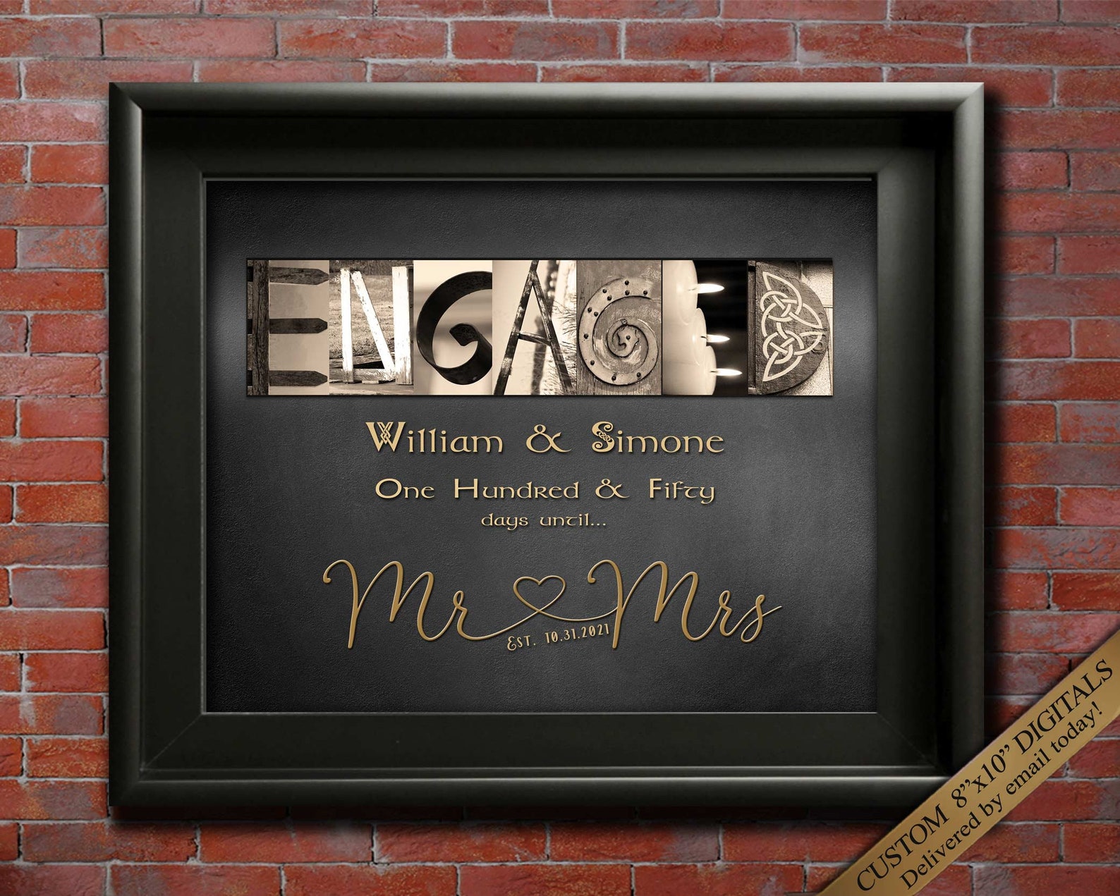 Engagement Gift for Couple, Personalized Engagement Ornament, Newly ...