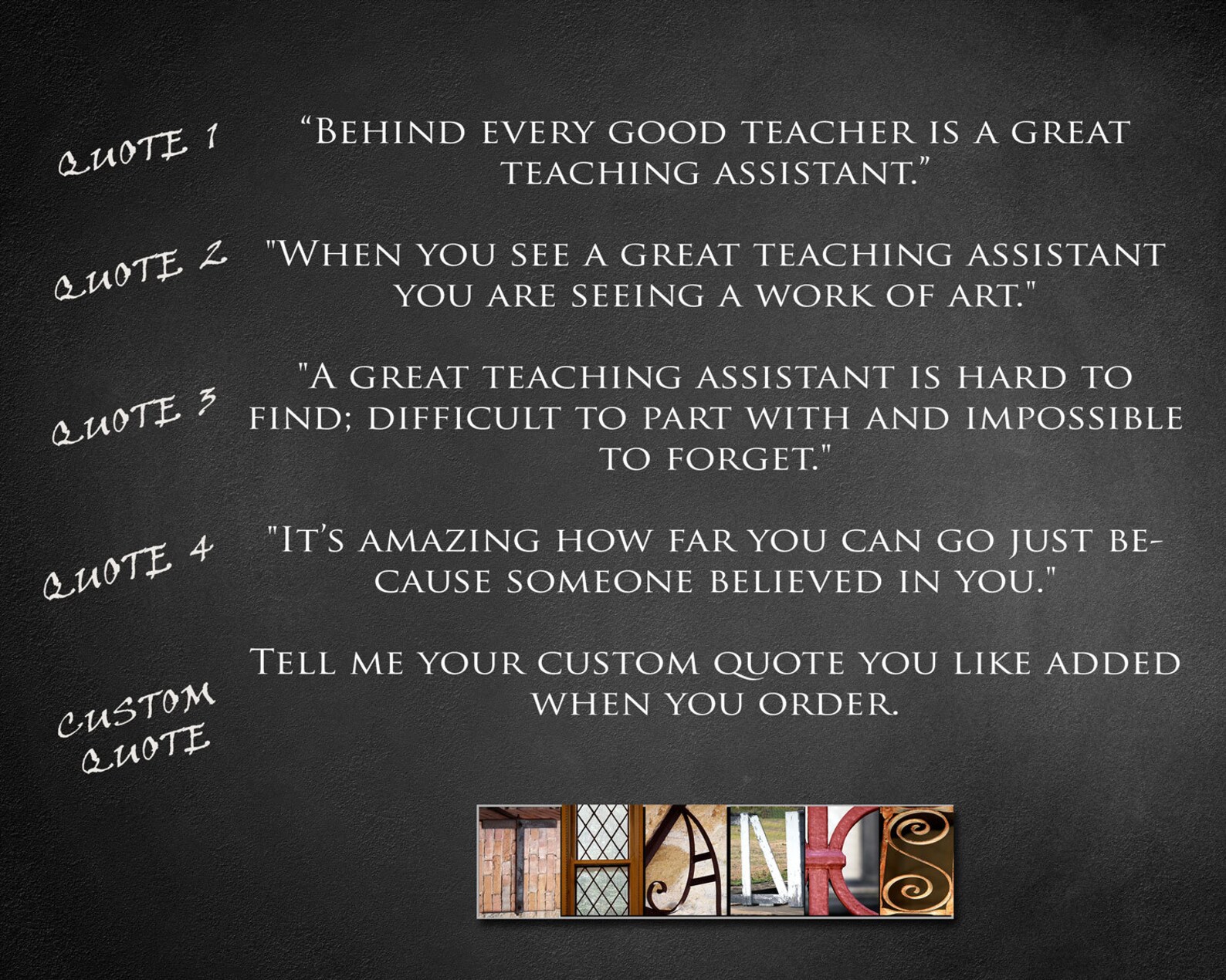 Teacher Assistant Gift Thank You Gift Teaching Assistant Appreciation ...