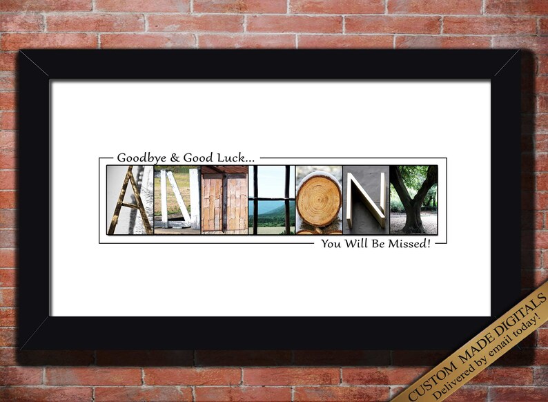 Custom Goodbye Good Luck Name Gift Guest Sign, Retirement, Pastures New ...