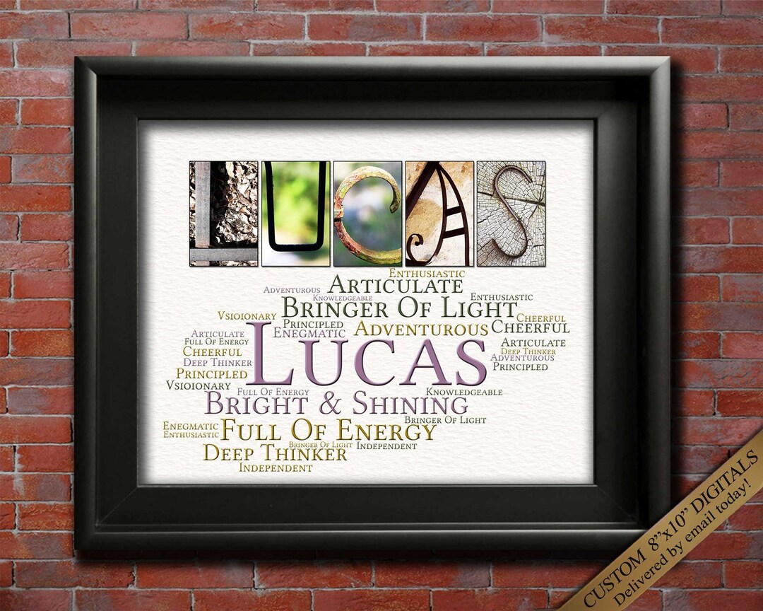 Lucas Name Sign Wall Art Décor Personalized Gift Typography Poster ...