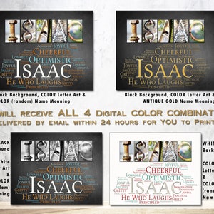 Isaac Name Sign Wall Art Décor Personalized Gift Typography Poster ...