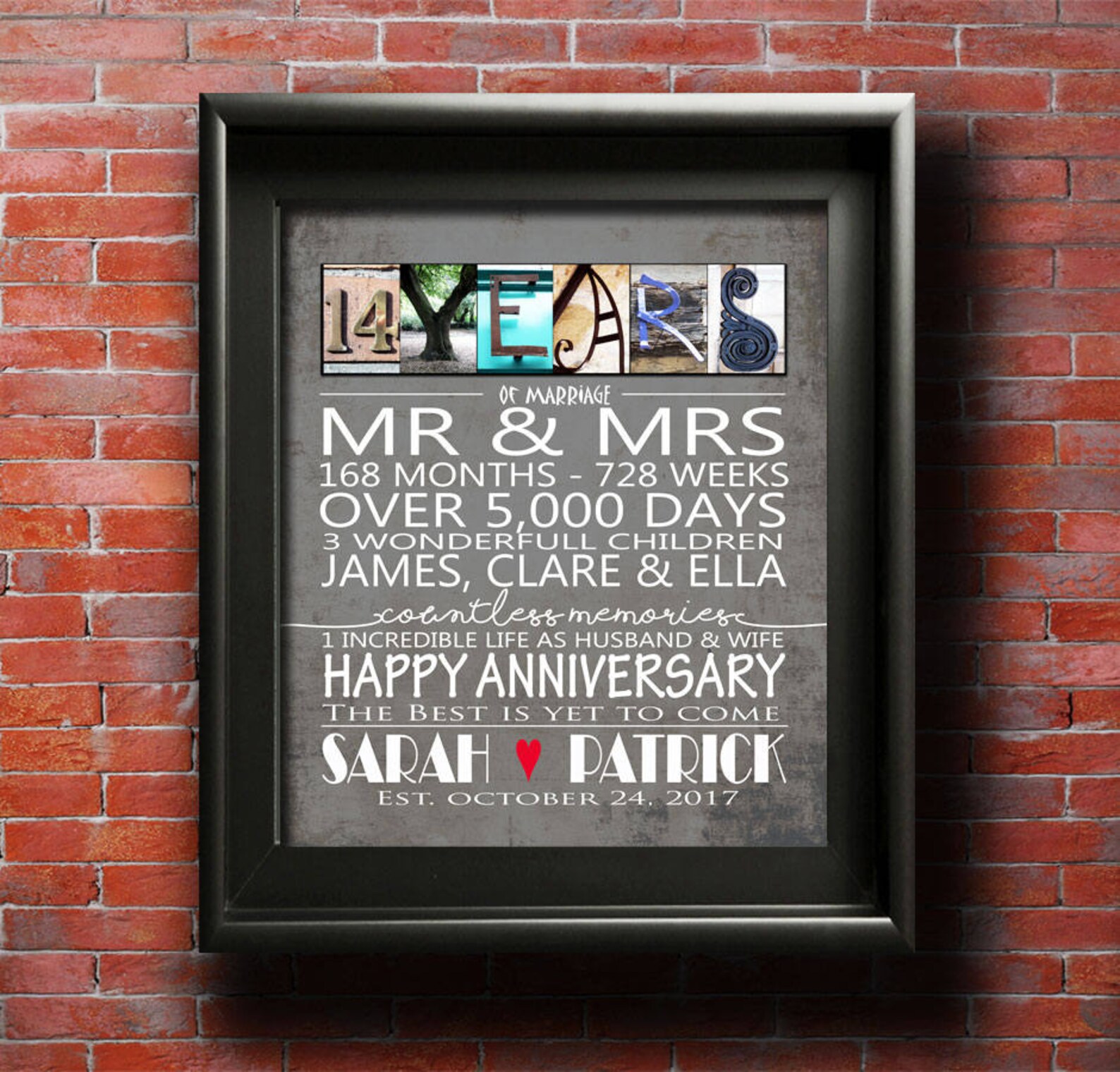 Personalized Anniversary Gifts Unique Anniversary Present for - Etsy
