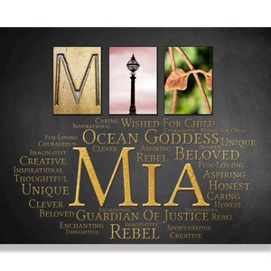 Mia Name Sign Wall Art Décor Personalized Gift Typography Poster ...