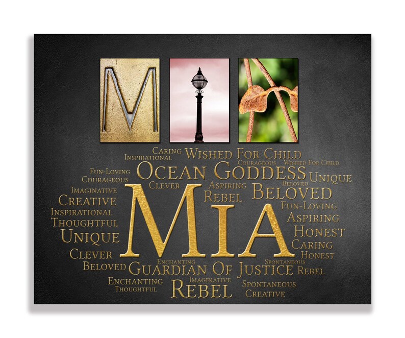 Mia Name Sign Wall Art Décor Personalized Gift Typography Poster ...
