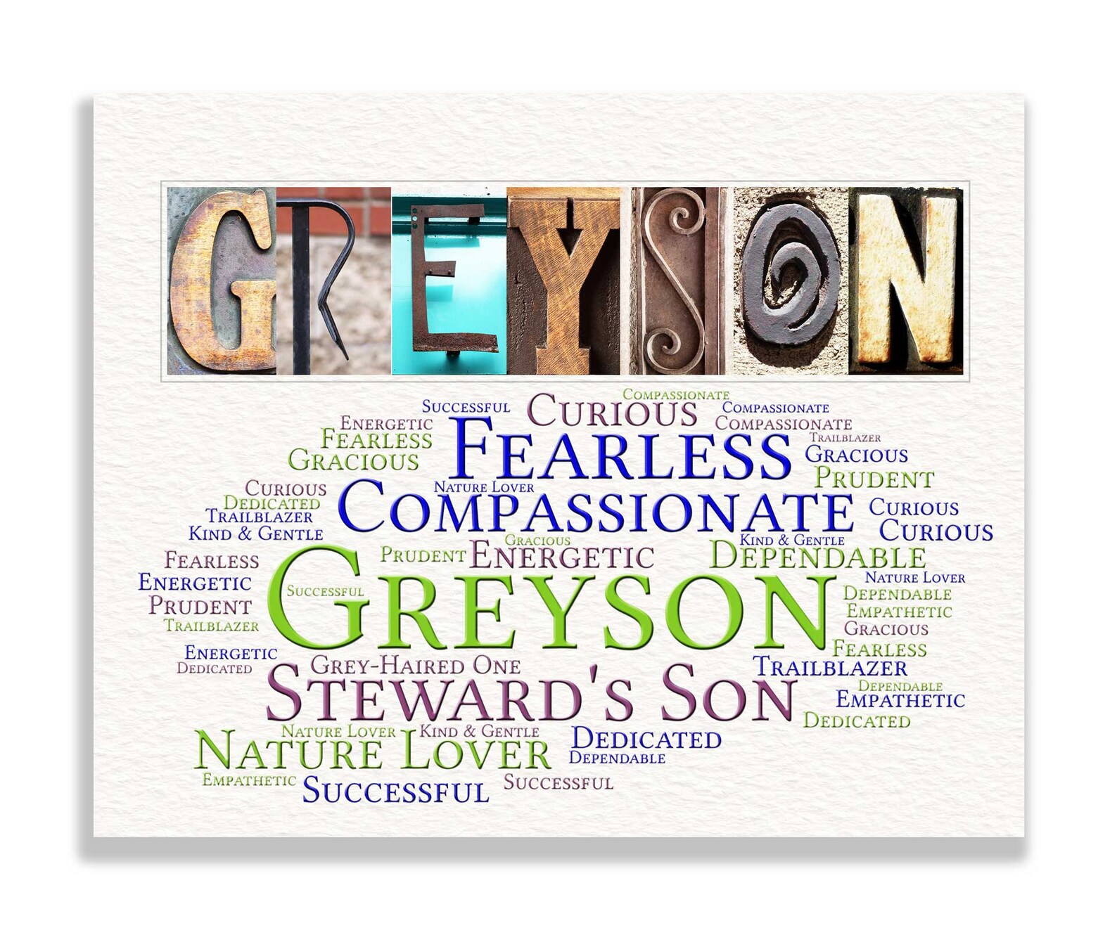 Grayson Name Sign Greyson Wall Art Décor Personalized Gift Typography ...