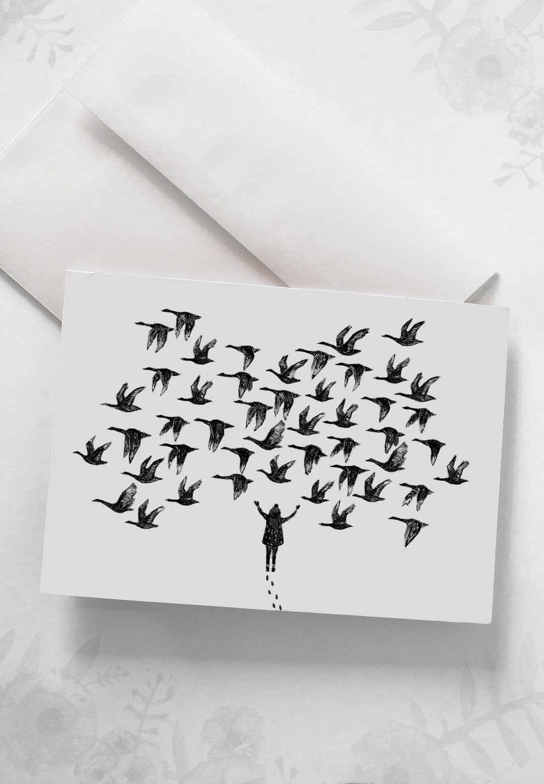 Greeting Card the Geese / Greeting Cards / Stationery / Illustration ...