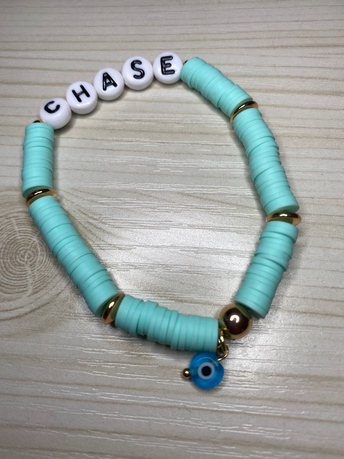 BLUE NAME-BOY (set of 2) Customized Word Stretch Beaded Bracelets - Etsy