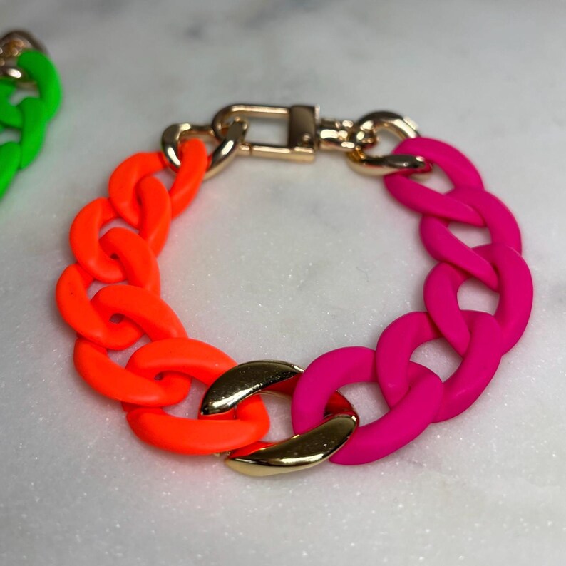Linked Neon Party Acrylic Bracelet - Etsy