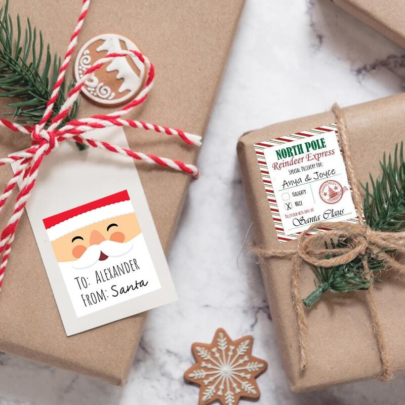 Santa Stickers - Etsy