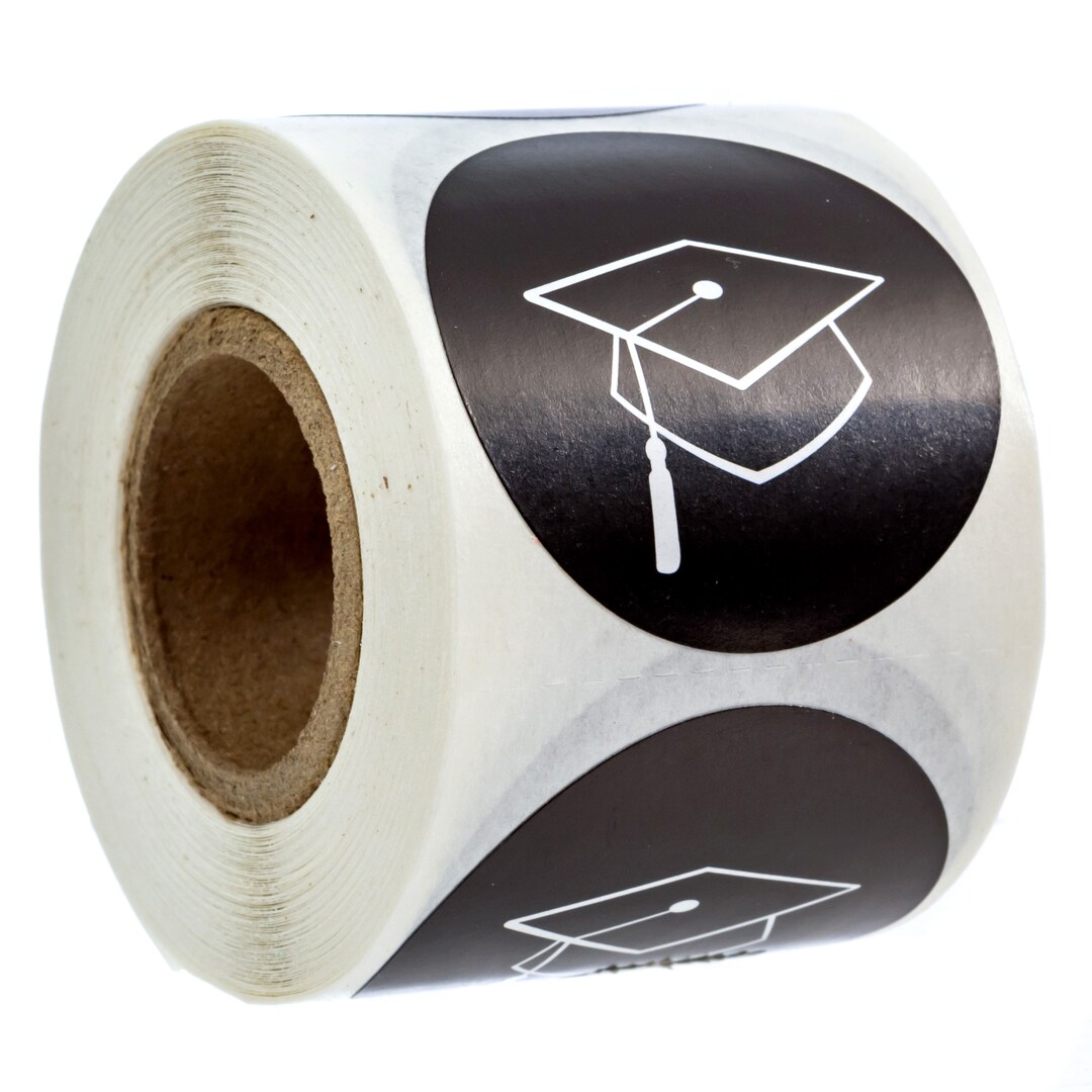 Graduation Stickers / 250 Graduate Labels / 1.5" Black and White High ...
