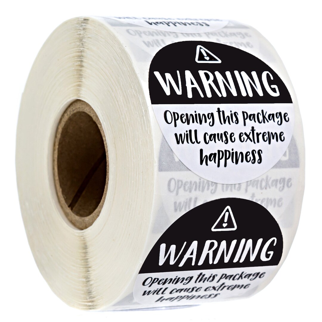 Black and White Adorable Warning: Extreme Happiness Labels for Business ...