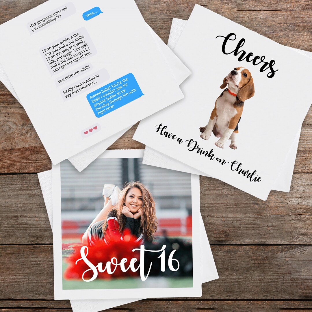 Custom Image Photo Napkins / Personalized 3-ply Napkins / Uncoined ...