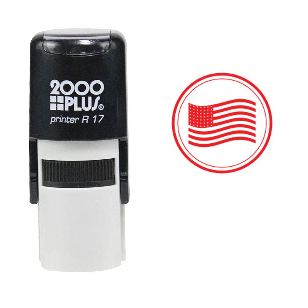 Red American Flag 2000 Plus Self Inking USA Patriotic Rubber Stamp ...