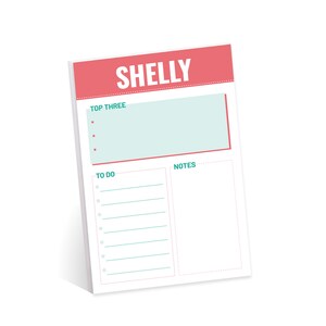Colorful Daily to Do Personalized Sticky Note Pads / Modern Set of ...