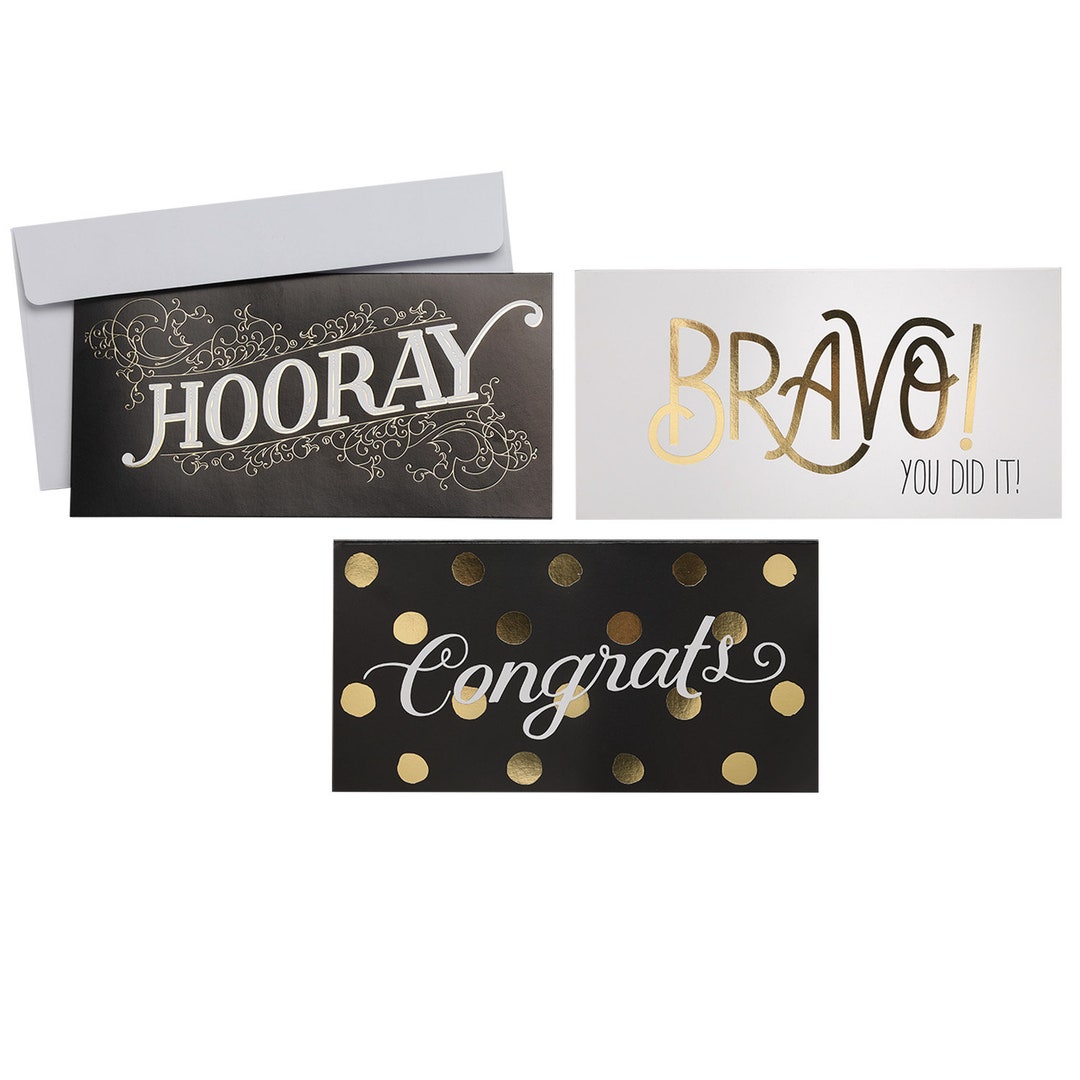 Hooray Bravo Congrats Money Card Holders / Graduation Gift 7" X 3 5/8 ...