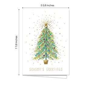 Sparkle Tree Christmas Card Set With Foil Accents / 16 Boxed Holiday ...