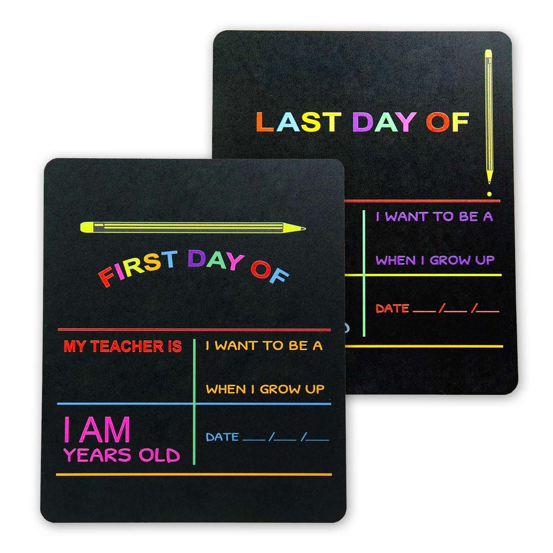 Reusable First & Last Day of School Chalkboard Sign. Photo - Etsy