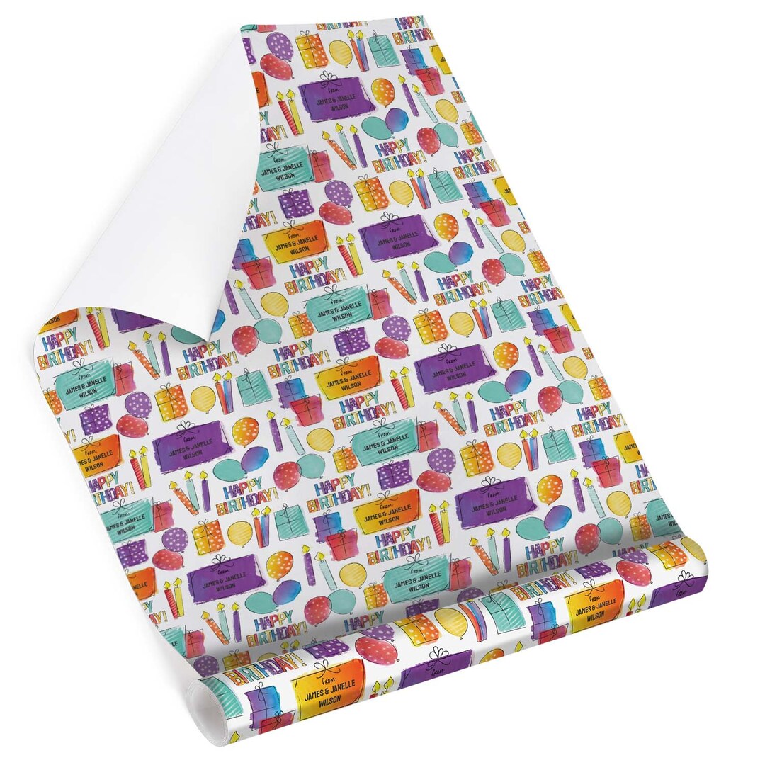 Personalized From Happy Birthday Wrapping Paper / 7 Ft Roll Custom ...