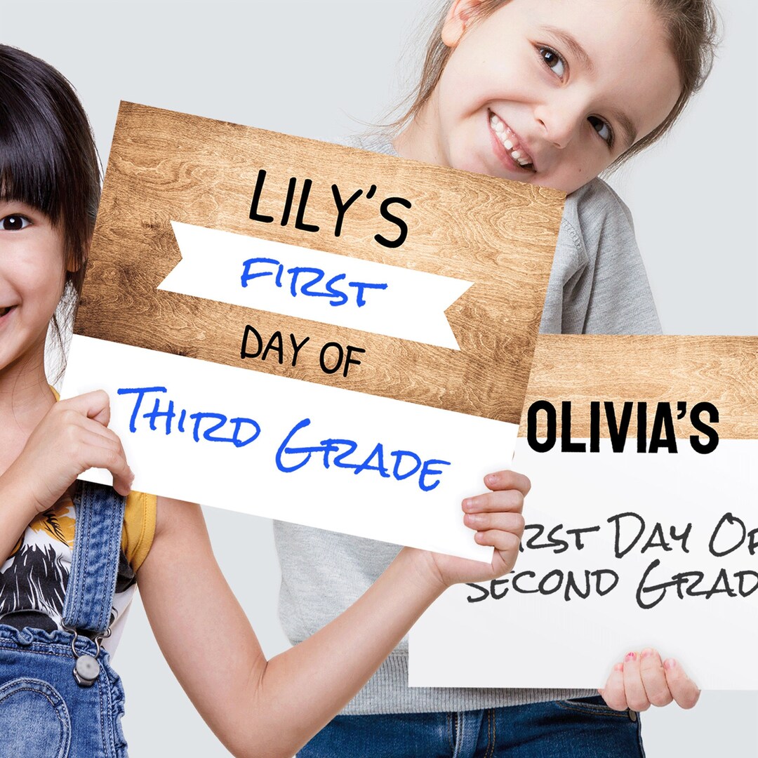 Minimalistic First & Last Day of School Personalized Name Sign / 10" X ...