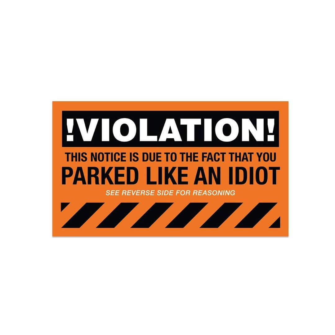 You Parked Like an Idiot Cards - 100 Bad Parking Cards - Etsy