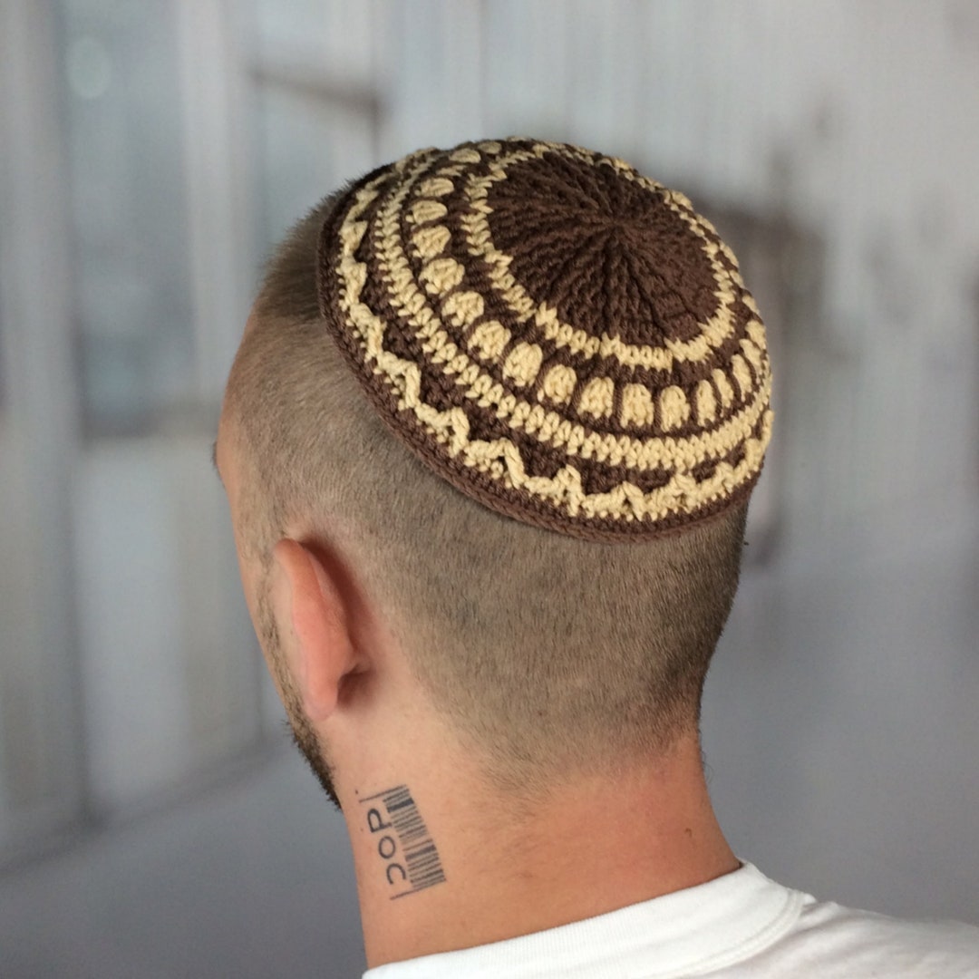 Frik Kippah Large Knit Kippah Crochet Kippot Yarmulke Jewish - Etsy