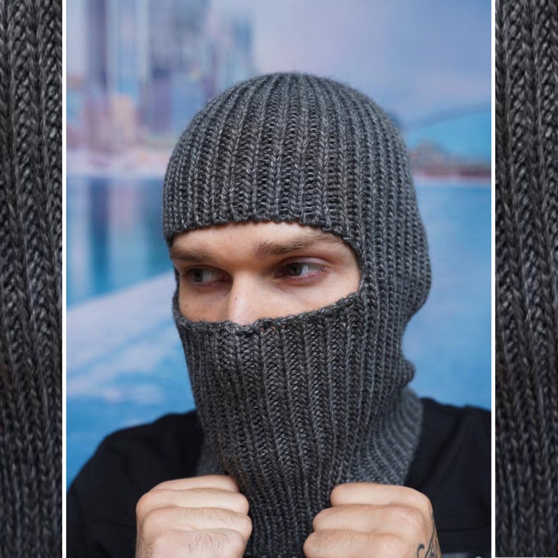 Knit Wool Balaclava: Camo Ski Mask, Winter Beanie Gift - Etsy
