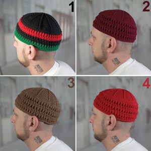 Crochet Kufi Beanie for Men: Islamic Prayer Hat, Large Size - Etsy