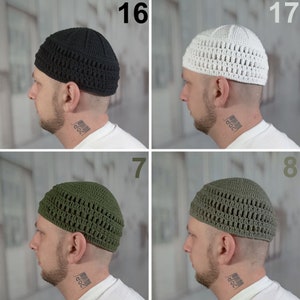Crochet Kufi Beanie for Men: Islamic Prayer Hat, Large Size - Etsy