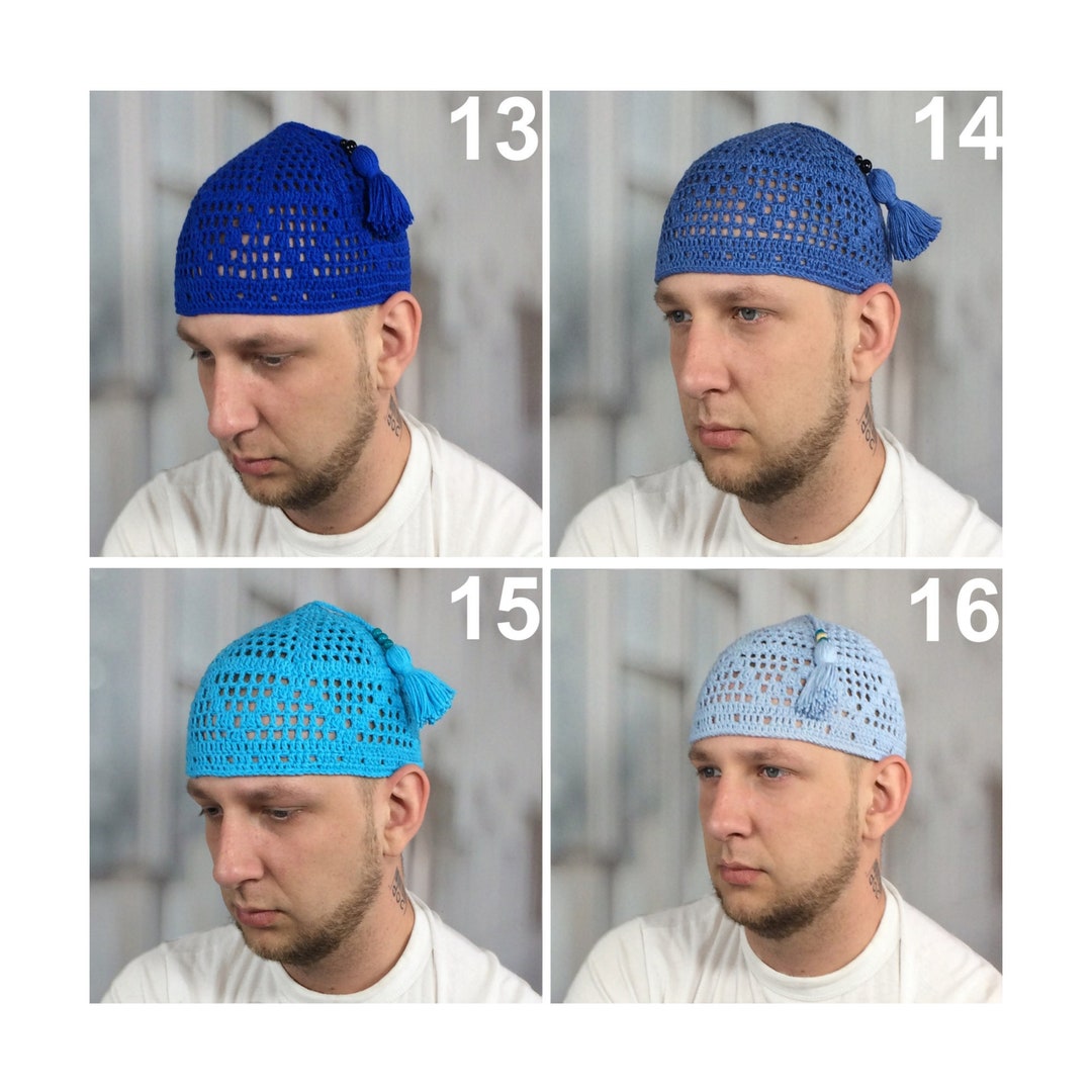 Crochet Kufi Beanie for Men: Islamic Prayer Hat, Umrah Gift - Etsy