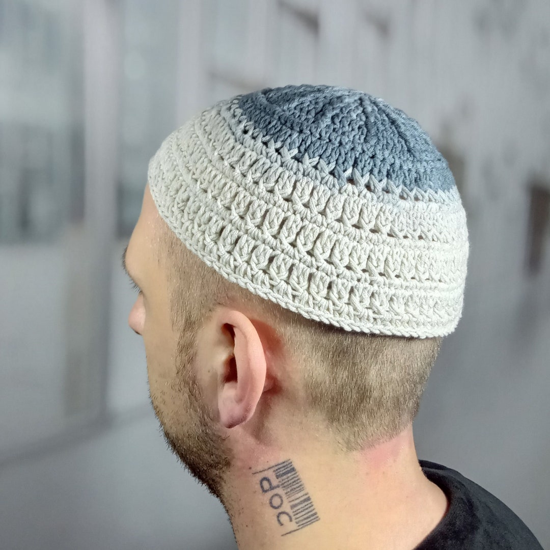 Gradient Crochet Weaving Kippah Custom Kippot Full Cover Head Knitted Yarmulke Jewish Headdress ...