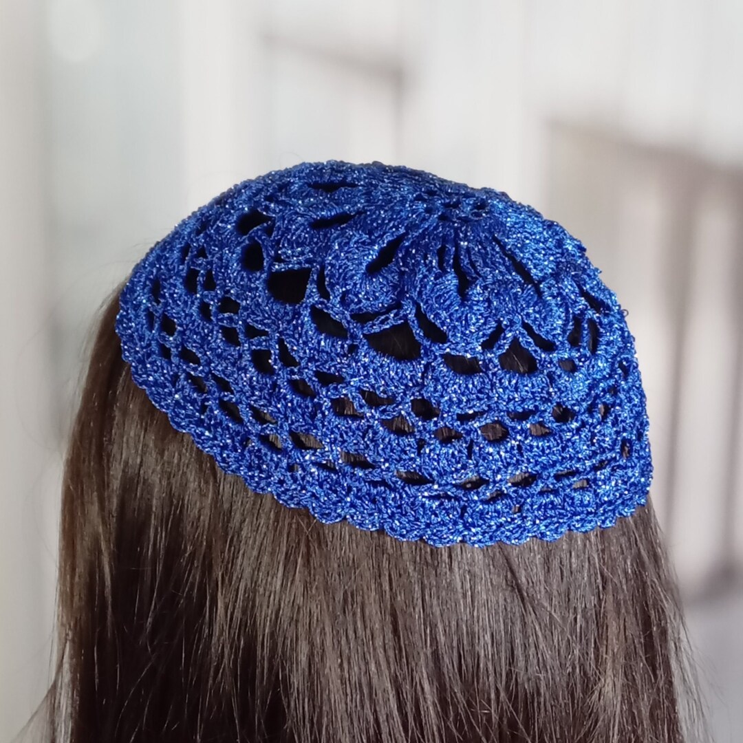 Blue Lace Kippah: Crochet Jewish Yarmulke for Women - Etsy