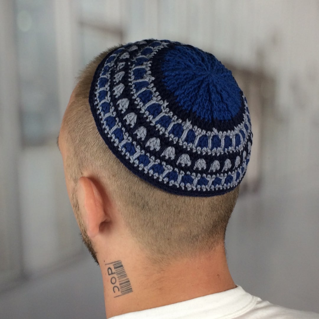 Frik Kippah Large Knit Kippah Jew Custom Crochet Kippot Yarmulke Jewish Kids Kippah Rosh ...