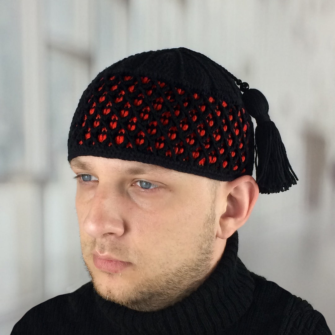 Crochet Kufi for Men: Islamic Prayer Beanie With Tassel - Etsy