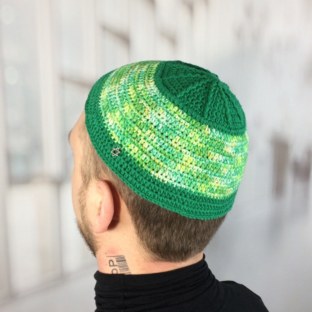 Crochet Kippah Custom Large Knit Kippah Kippot Jewish Yarmulke Rosh ...
