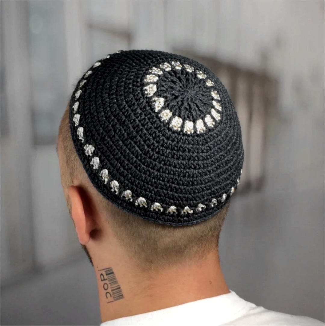 High Holy Days Knit Kippot Large Kippah Wedding Kippa Yarmulke Jewish ...