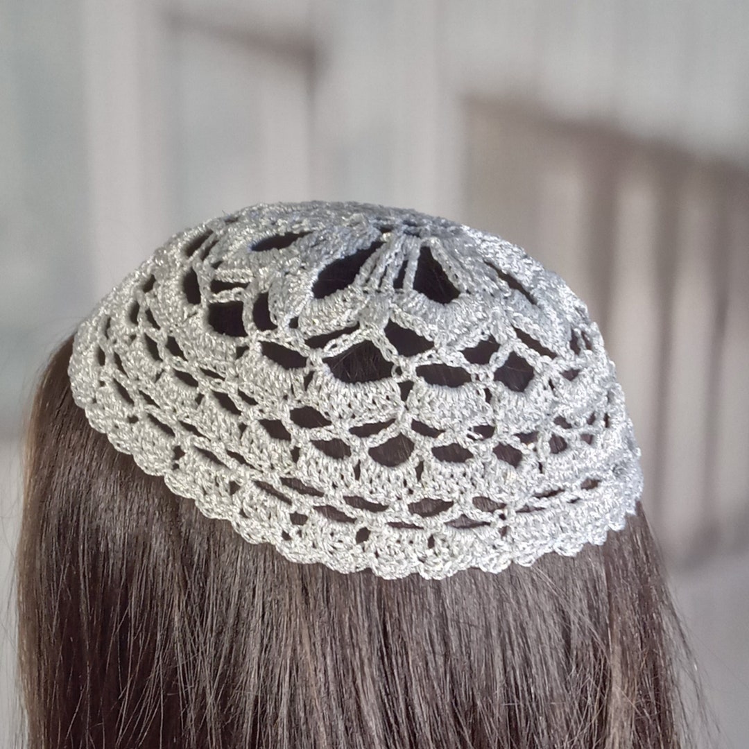 Gold Lace Women's Kippah: Handmade Crochet Jewish Yarmulke - Etsy