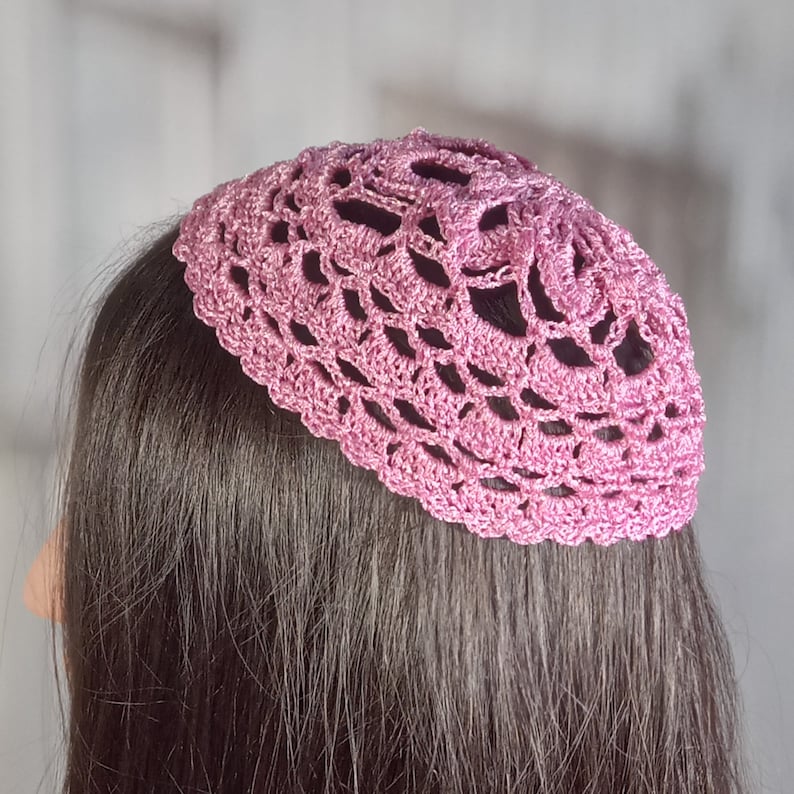 Blue Lace Women's Kippah: Crochet Jewish Yarmulke for Women - Etsy