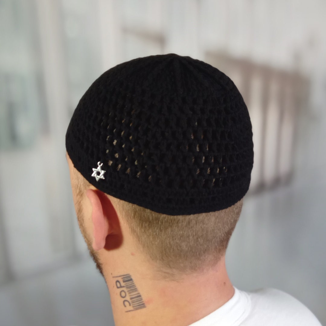Breathable Bamboo Kippah for Summer Large Mesh Kippot Magen David ...