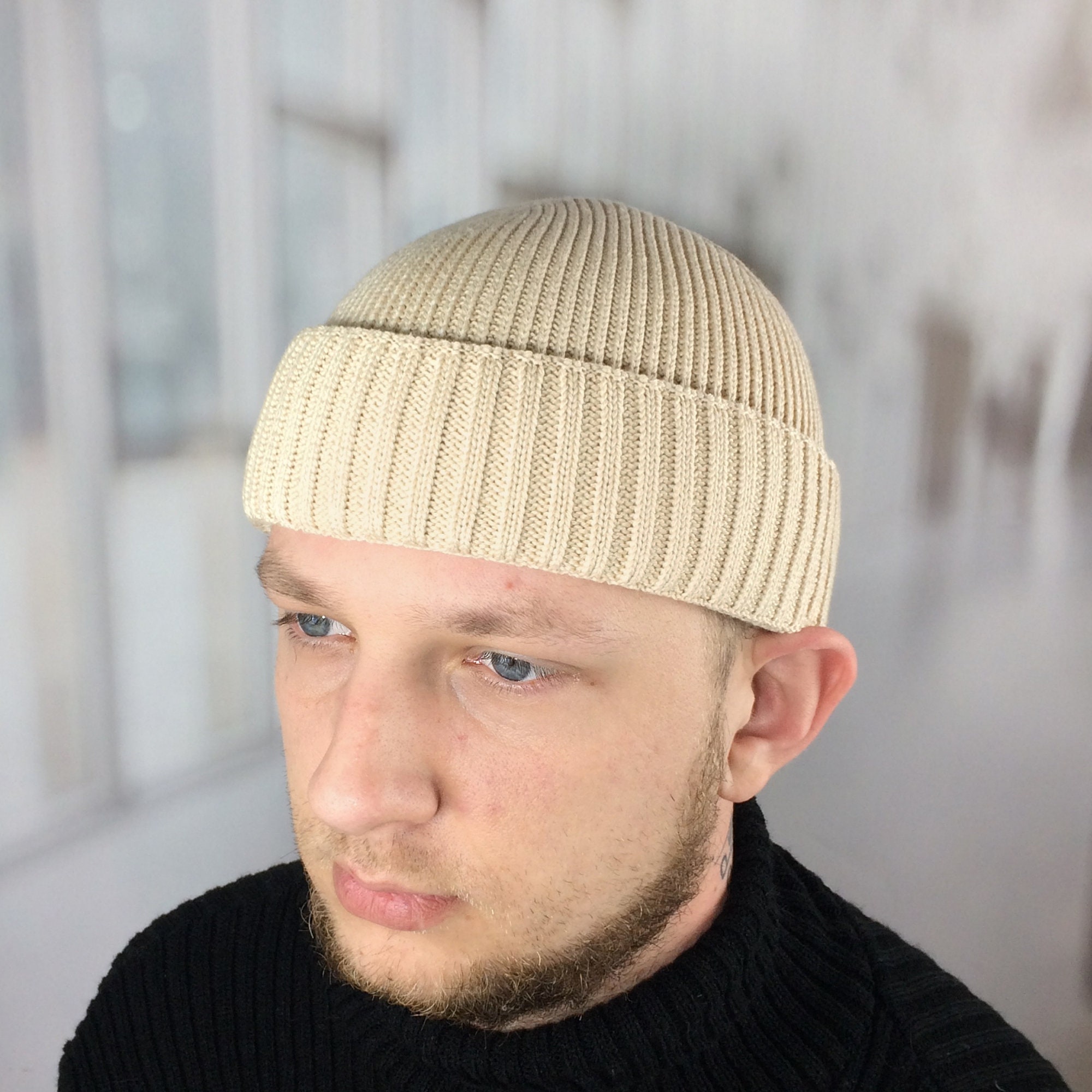 Mens Beanies Spring Hats Fisherman Beanie Wool Knitted Dockers - Etsy ...