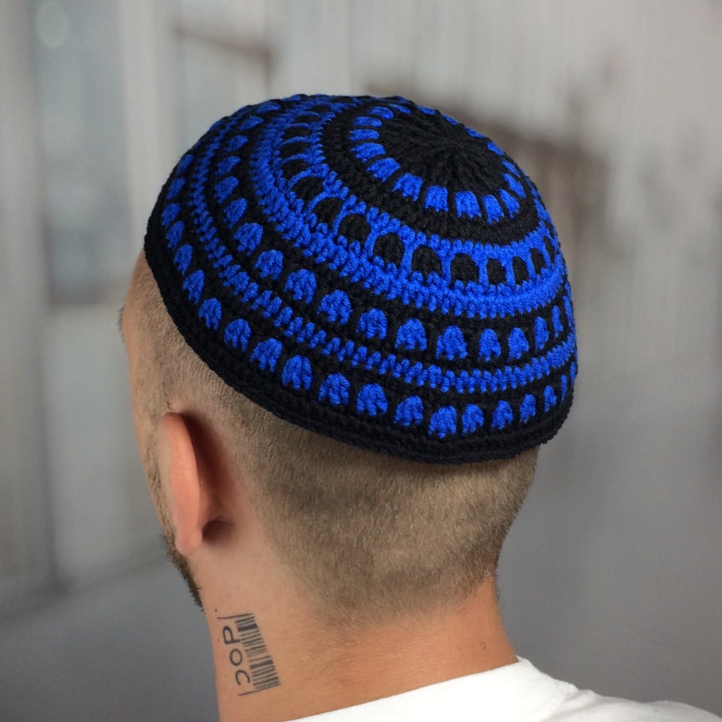 Red Black Frik Crochet Kippah | Handmade Yarmulke | Festive Kippot ...