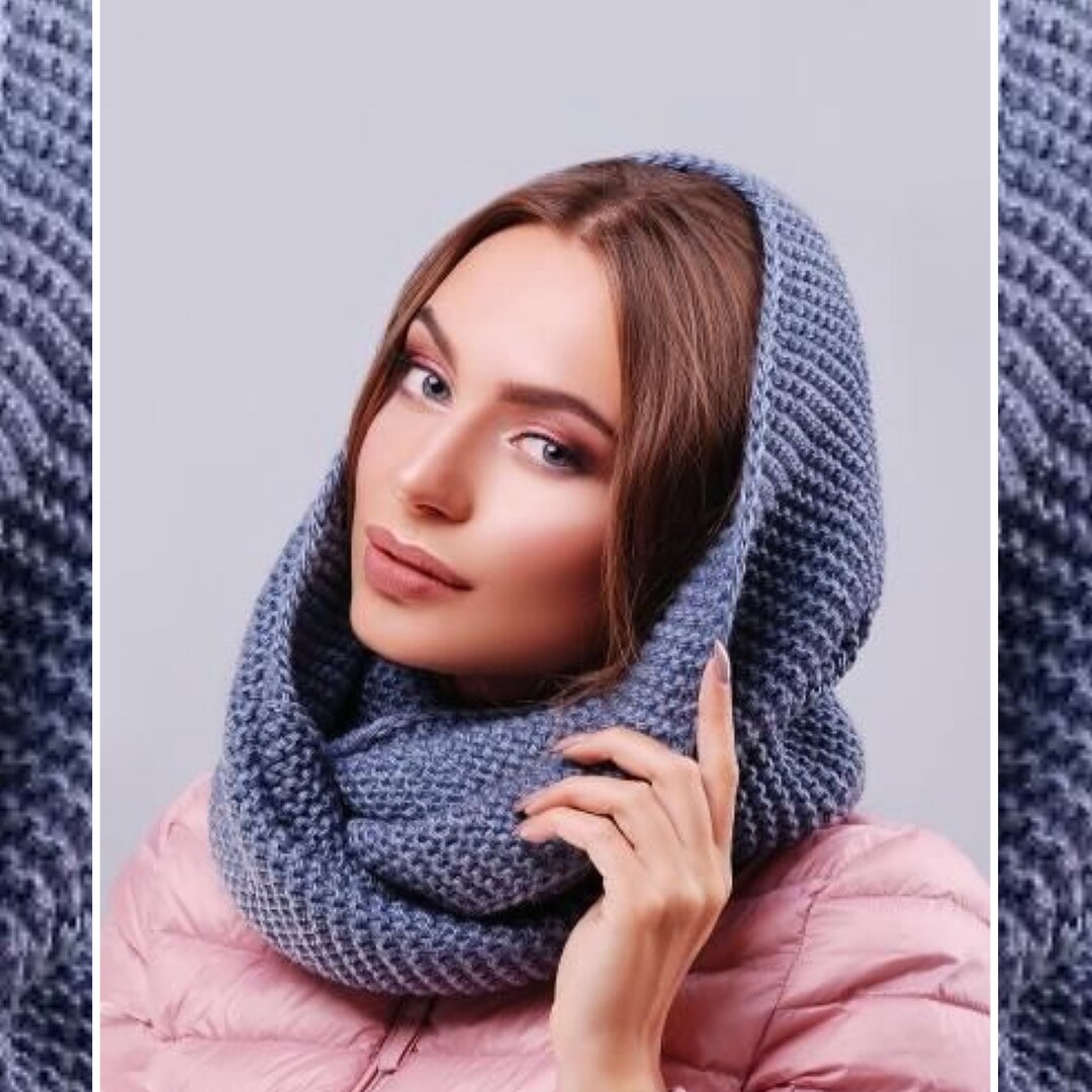 Womens Scarves Infinity Snood Chunky Knit Double Loop Scarf Knitted ...